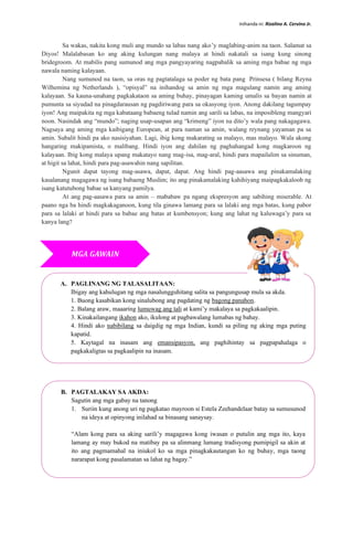 Worksheet 2 Sanaysay | PDF