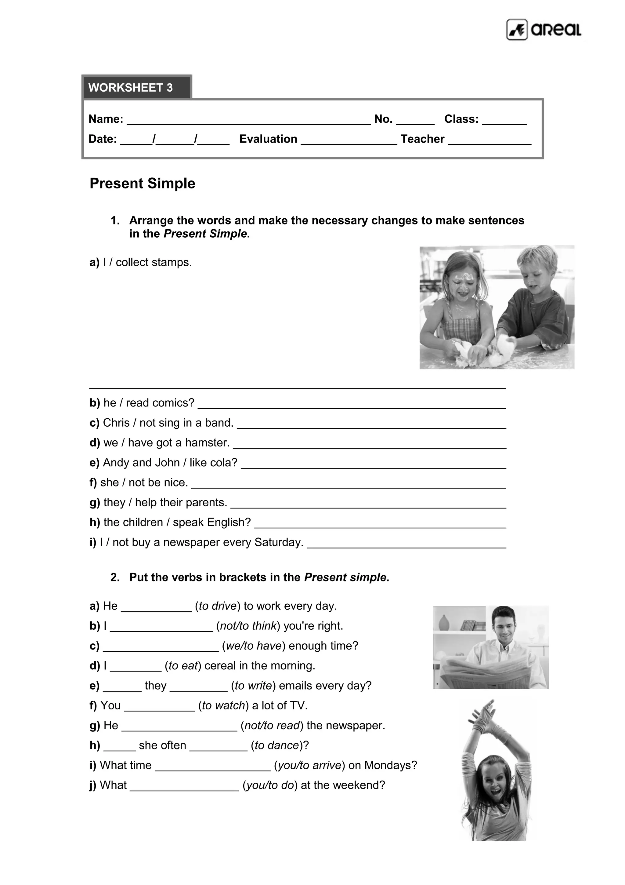 Worksheet 3 present simple | DOC