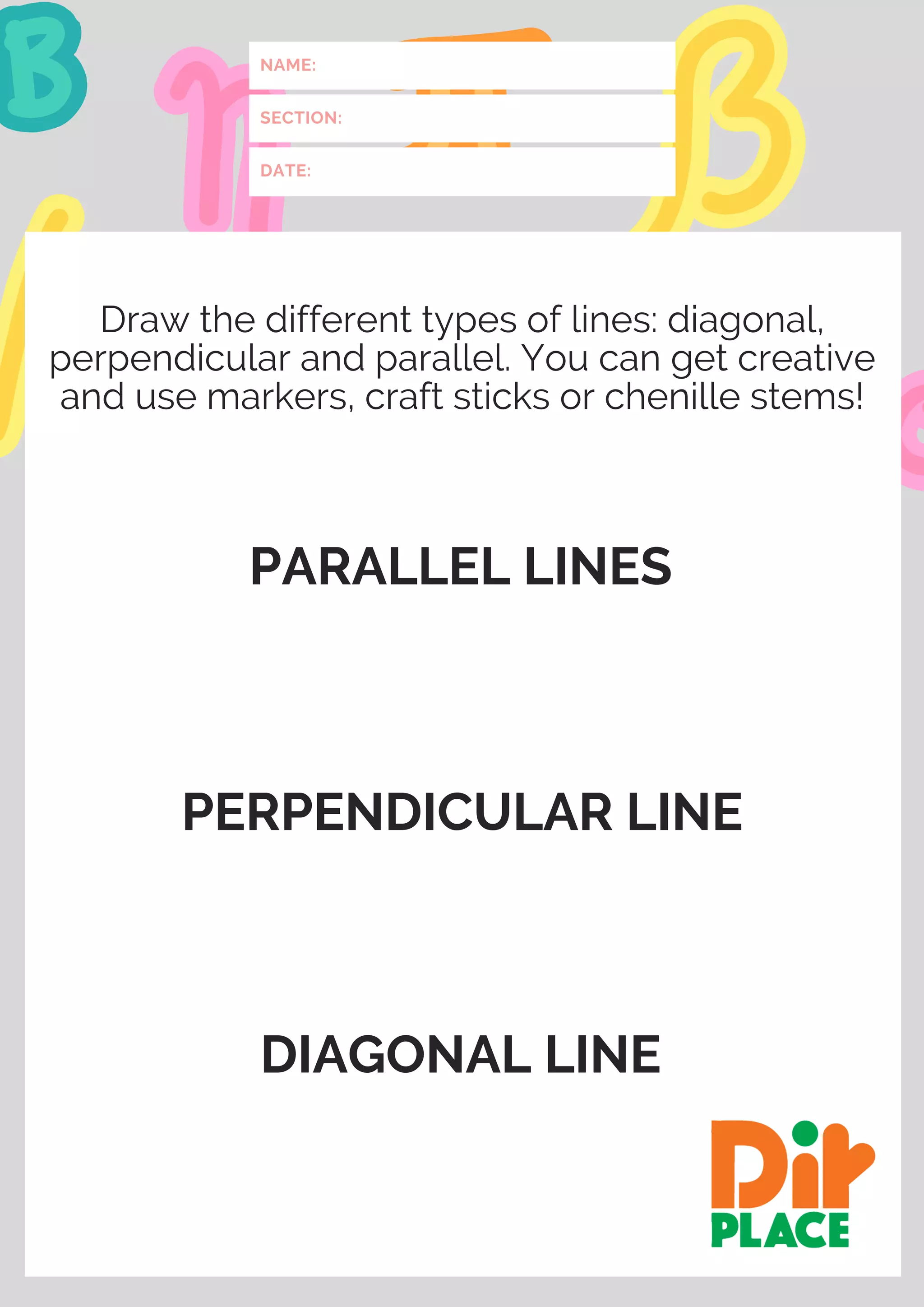 DIY Place Lines Worksheet | PDF