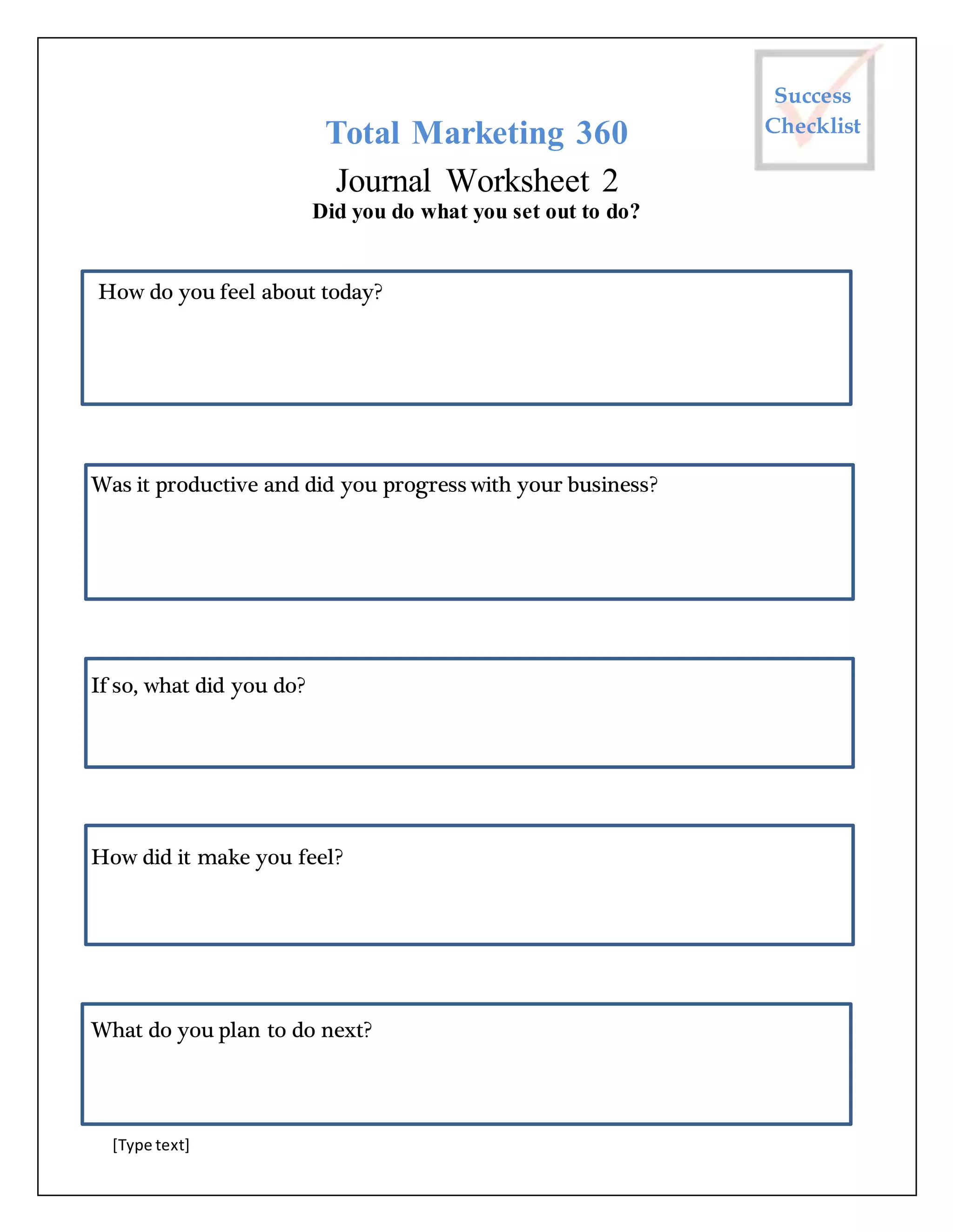 Worksheet 4 daily journal | DOCX