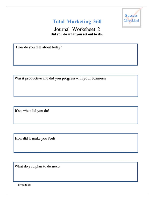 Worksheet 4 daily journal | DOCX