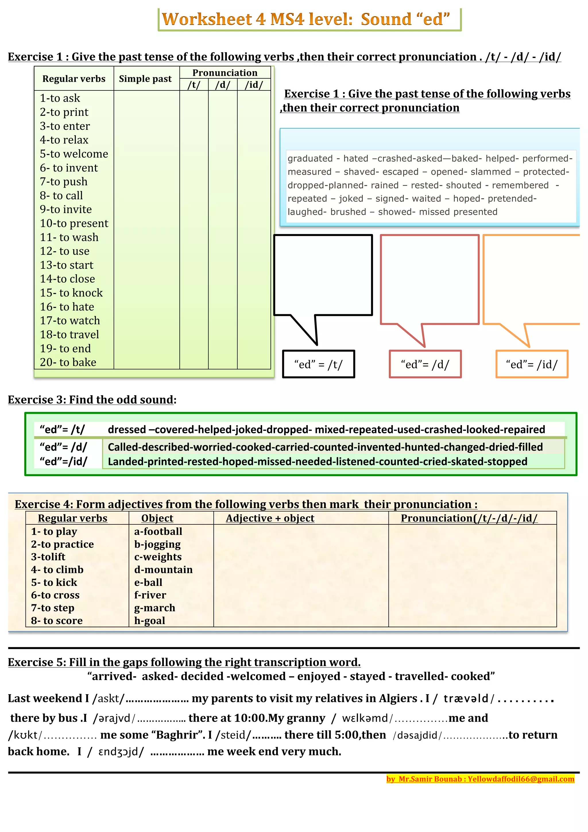 Worksheet 4 ms4 level ed sound | PDF