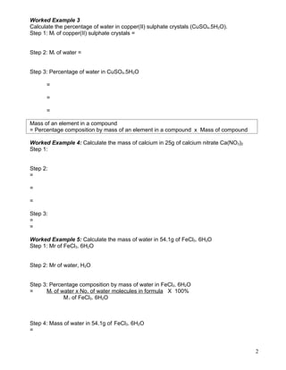 Worksheet 9.5 % Comp Of Compound | DOC