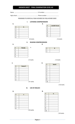 Worksheet a2 final exam 2010-1 | PDF