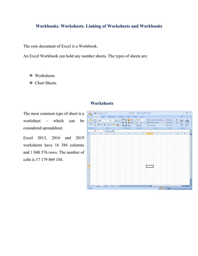 Worksheet and workbooks linking | PDF