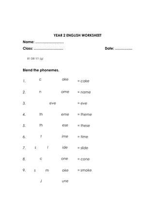 Worksheet band1 y2 | DOC
