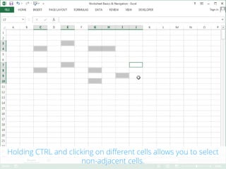 Worksheet Basics & Navigation - Excel 2013 Tutorial | PDF