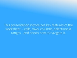 Worksheet Basics & Navigation - Excel 2013 Tutorial | PDF