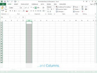 Worksheet Basics & Navigation - Excel 2013 Tutorial | PDF