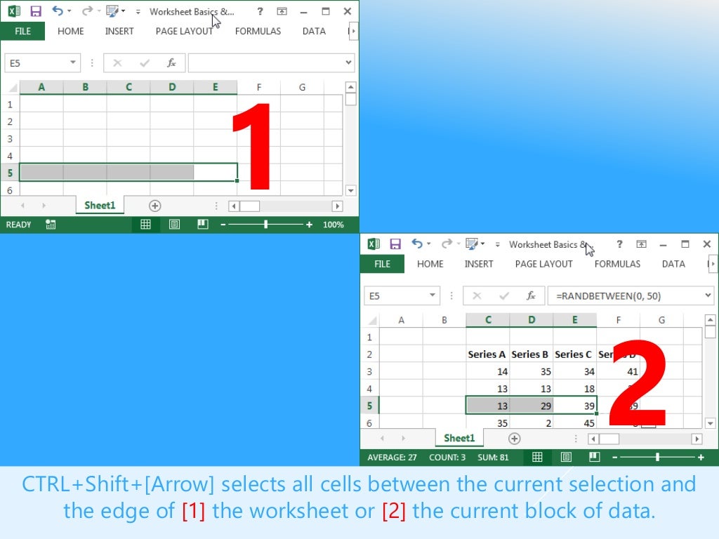 Worksheet Basics And Navigation Excel 2013 Tutorial