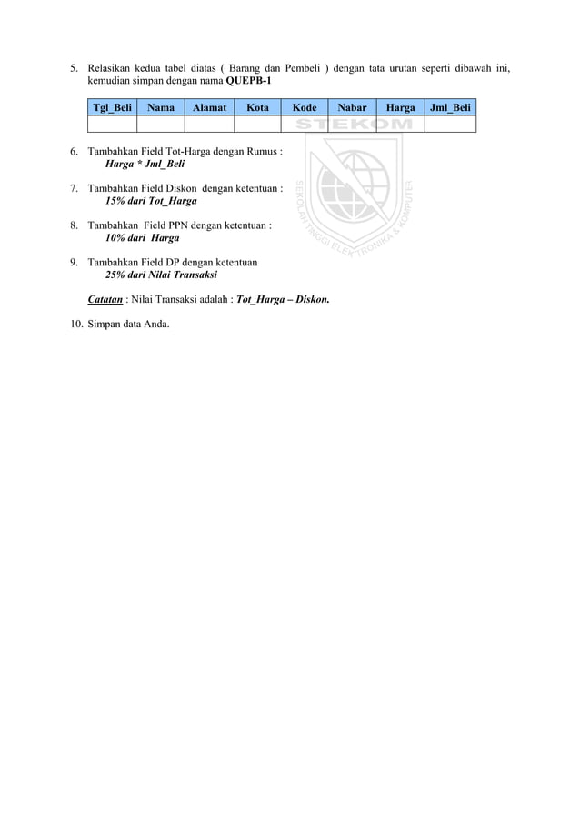 Worksheet dasar App.Pengolahan Data (Acc) | PDF