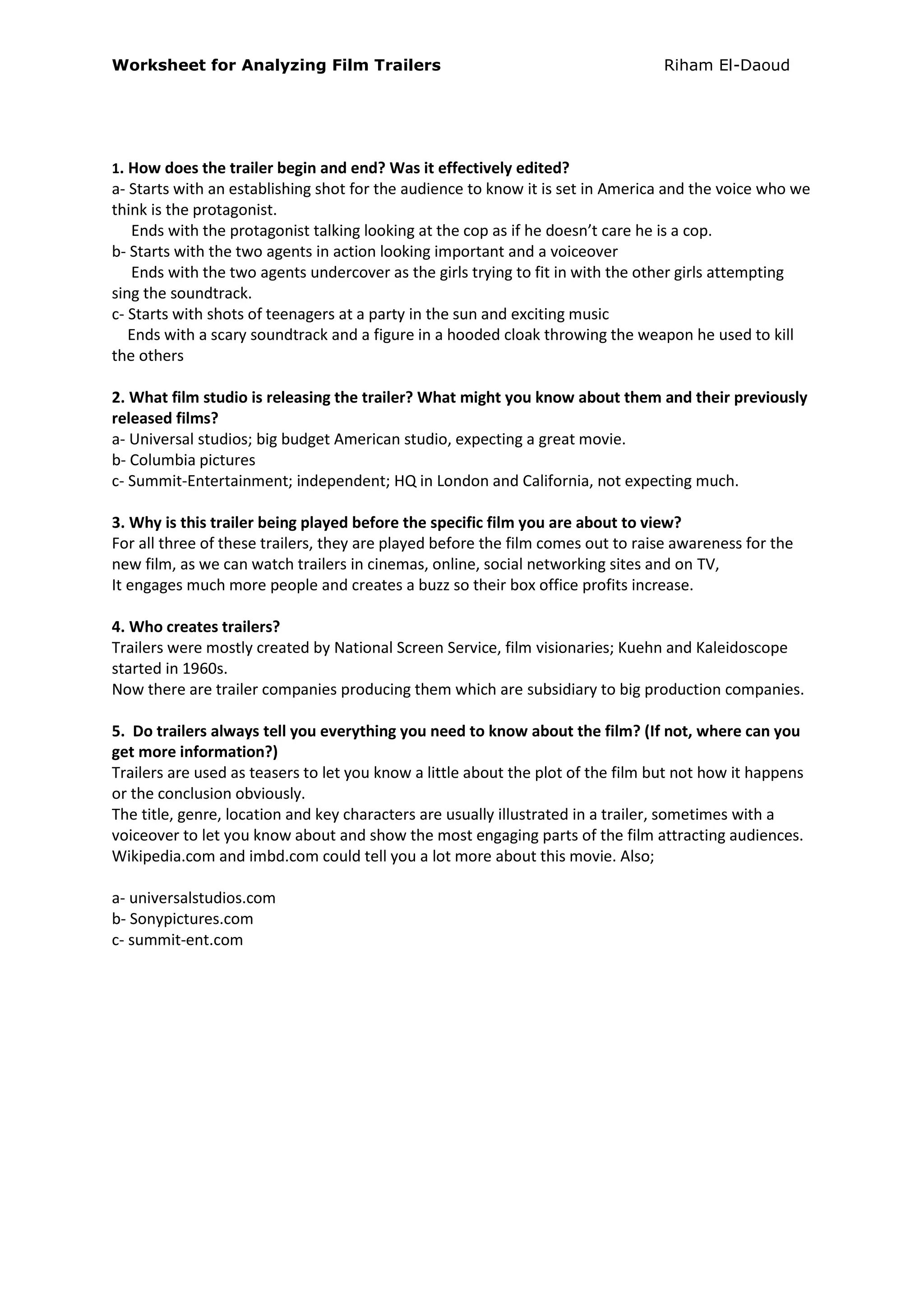 analyzing film trailers | PDF