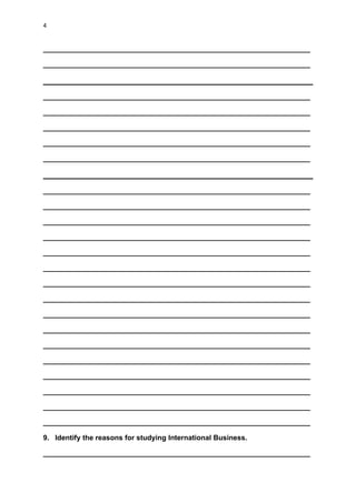 Worksheet for business management | DOC