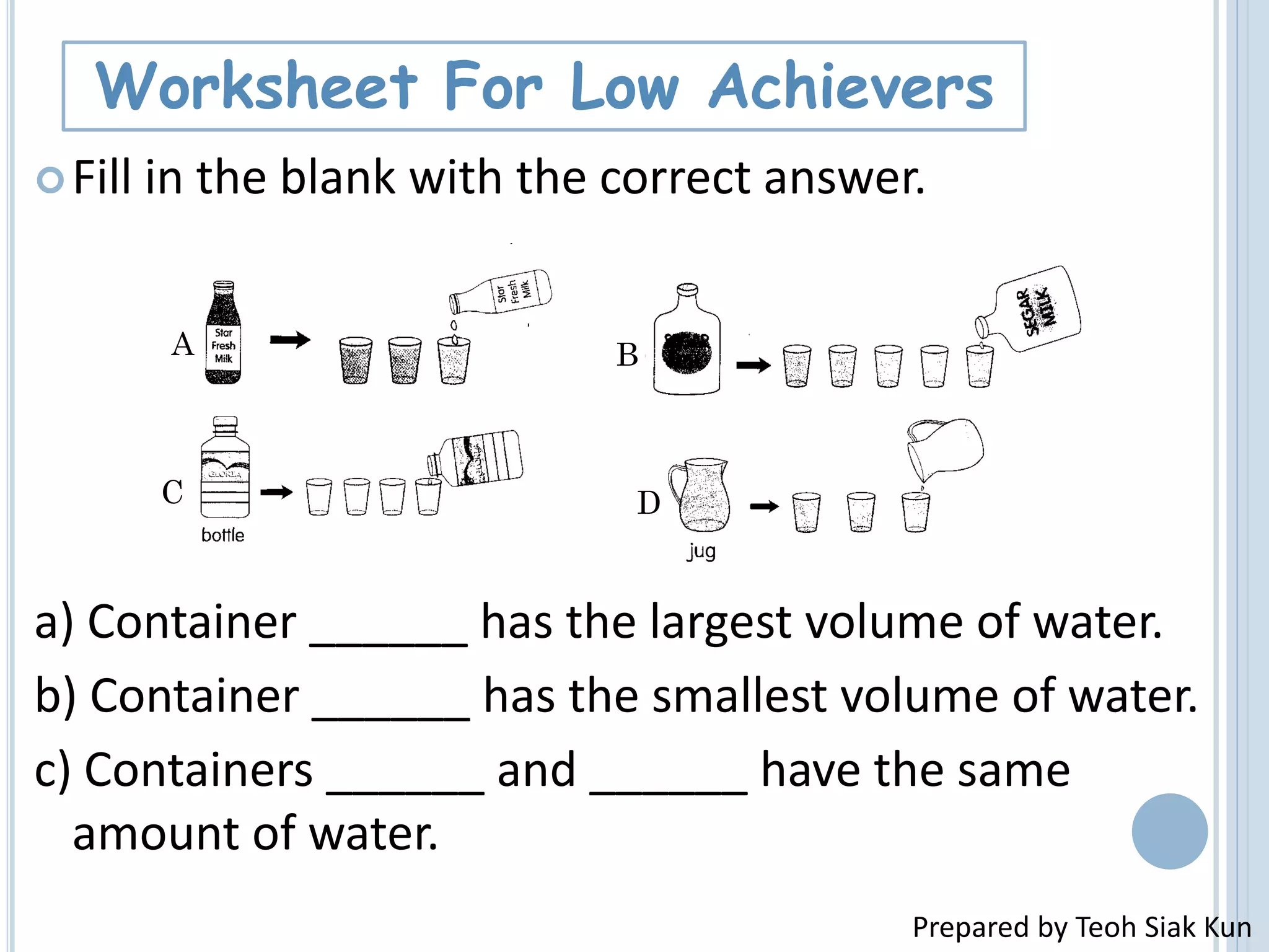 Worksheet For Low Achievers | PDF