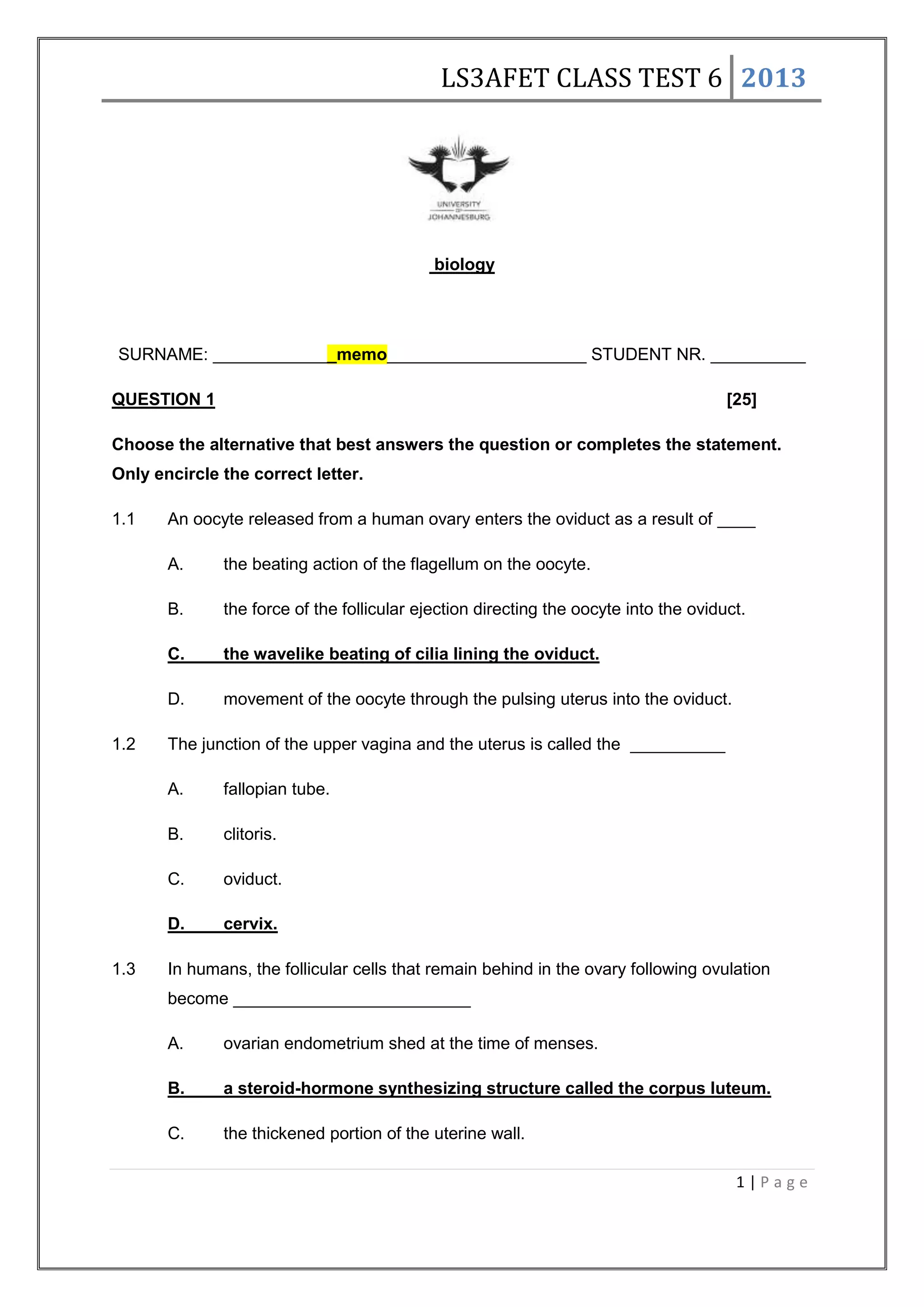 Worksheet human reproduction | DOCX