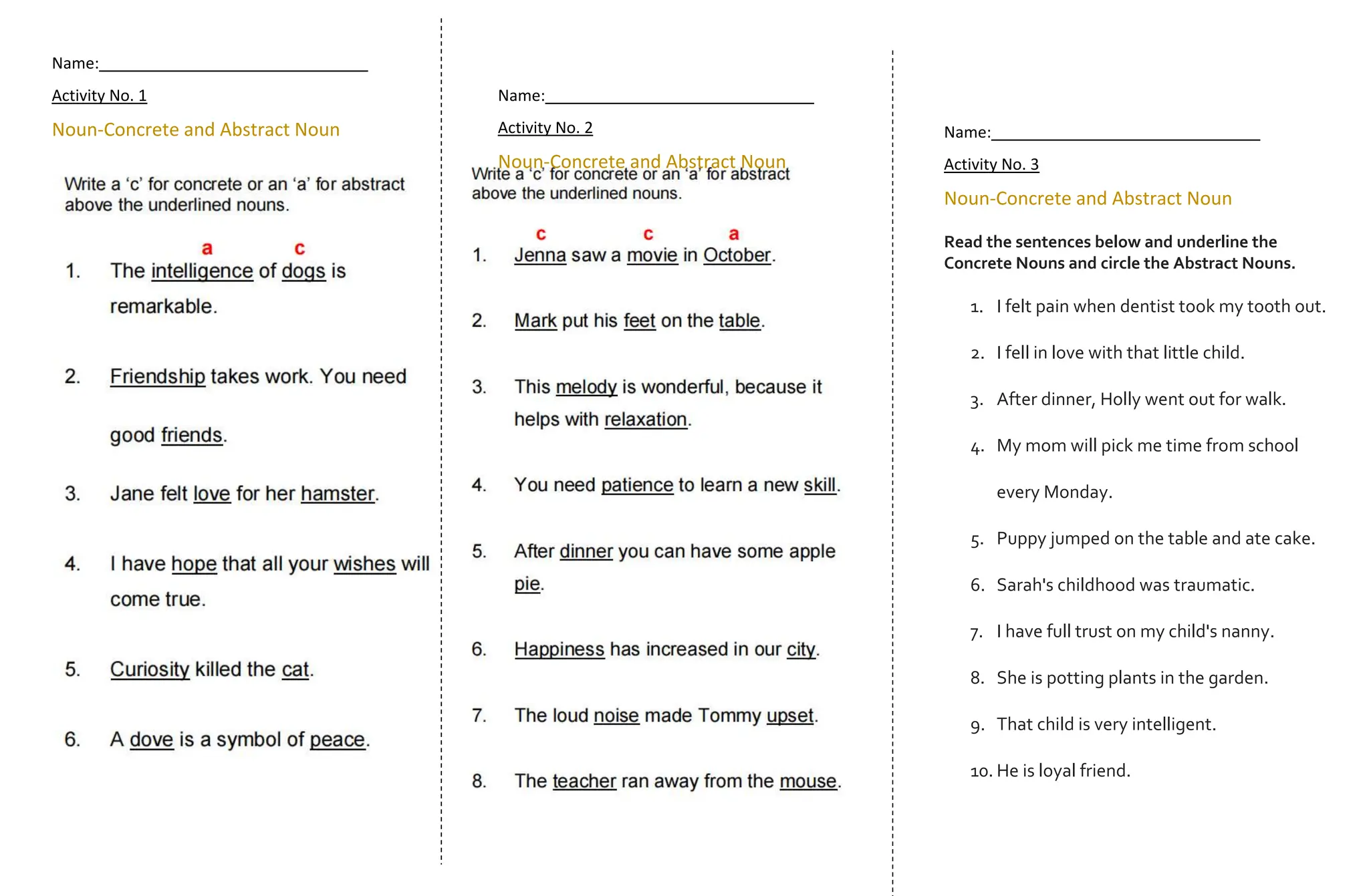 Worksheets and activities in english grade 4-6 | DOCX