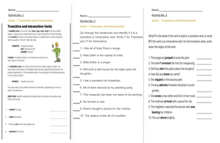 Worksheets and activities in english grade 4-6 | PPT