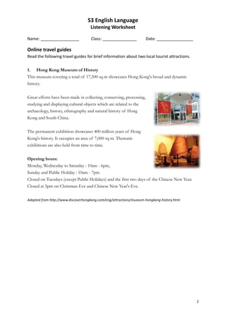 Worksheet Listening | PDF