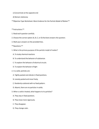 worksheet of class 6 chapter matter as particles.docx