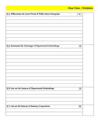 Work sheet on chapter 3 | PDF