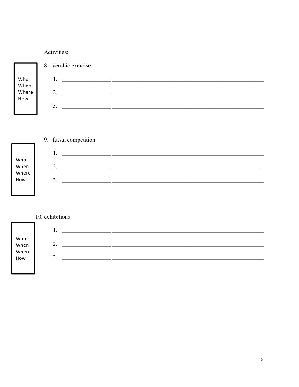 Worksheet on Directed Writing (Report)