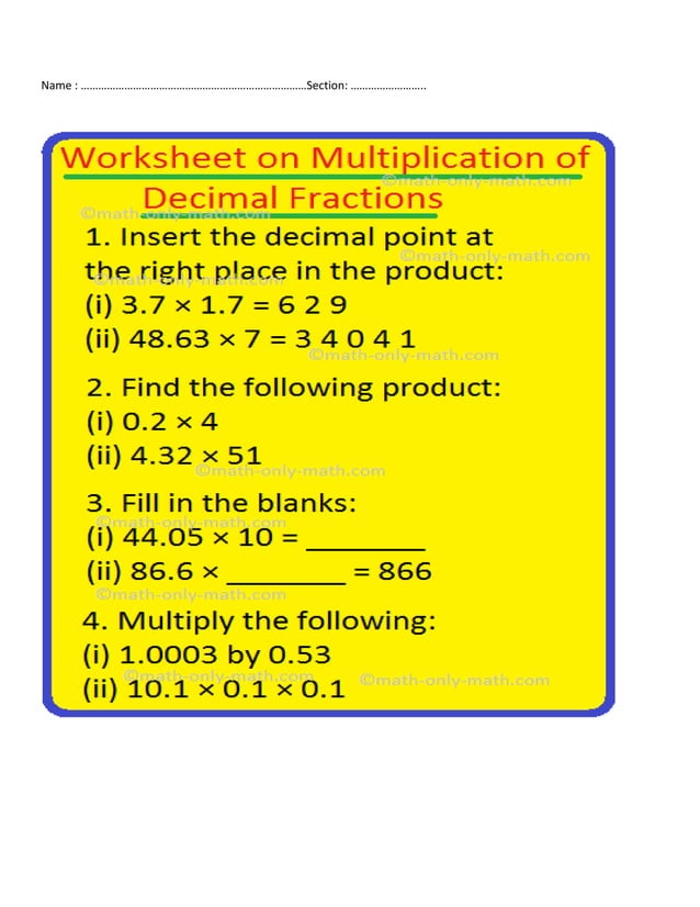 worksheet on multiplying decimals .pdf