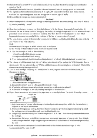 Worksheet on work,power and energy class 9 | PDF
