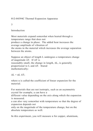 WorksheetPhysics I Thermal Expansion WorksheetClassUP1 LabNames.docx