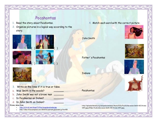Worksheet Pocahontas