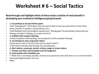 Worksheets | PPTX