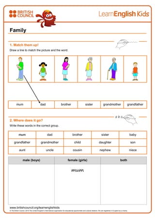 Worksheets family | PDF