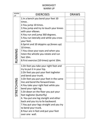 Worksheets 1 st term 2º eso athletics & fisical conditions | PDF