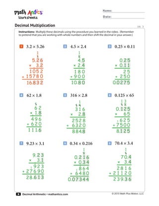 Worksheets_DecimalArithmetic_Answers.pdf