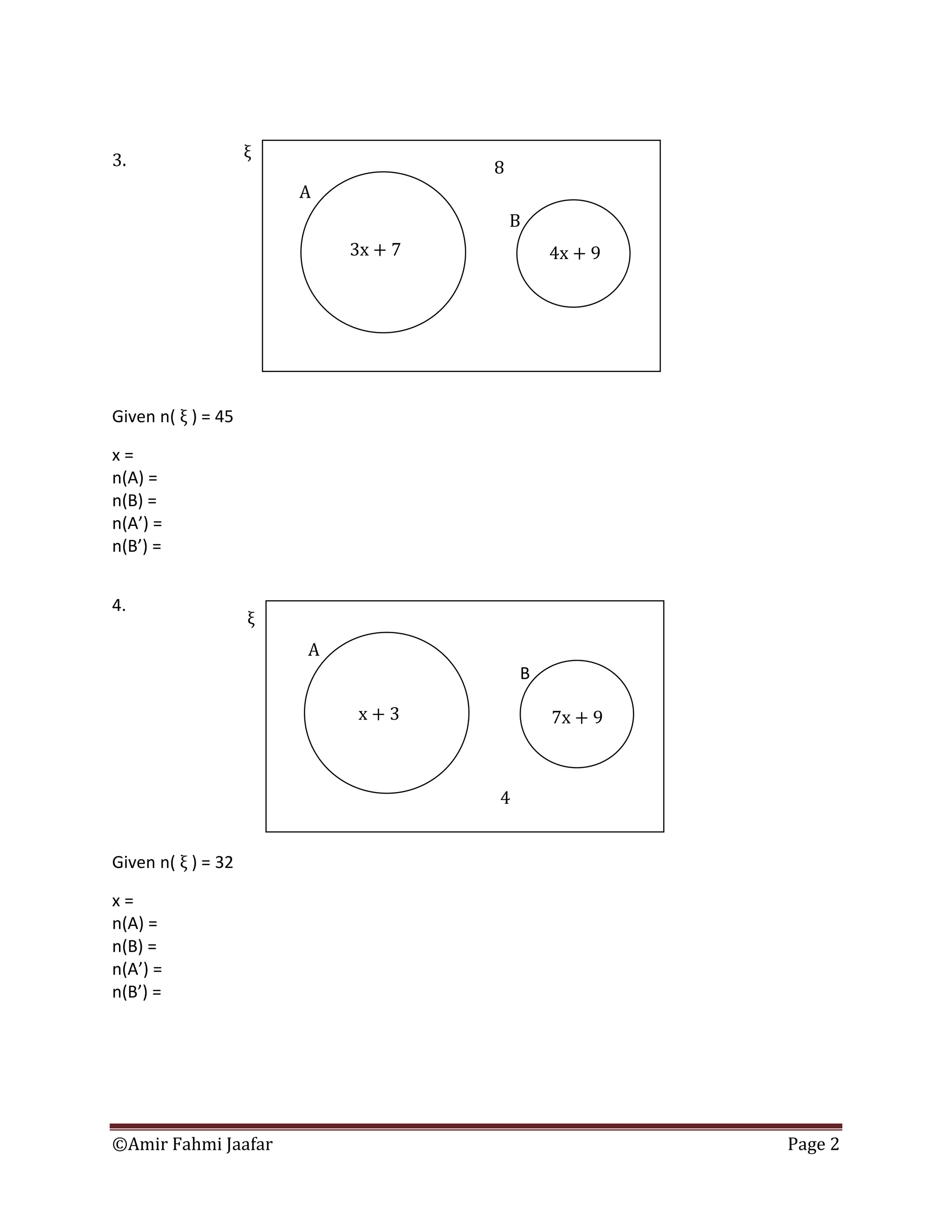 [Worksheet] sets (extra) | PDF