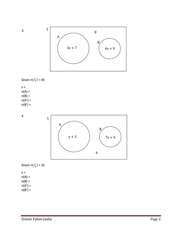[Worksheet] sets (extra) | PDF
