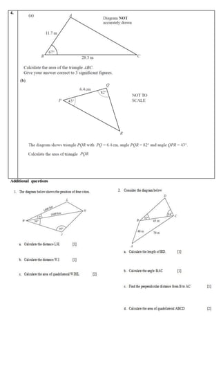 Worksheet sine and cosine rule | DOCX