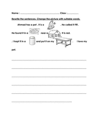 Worksheets TITLE : my pet | DOCX | Homework and Study | Education