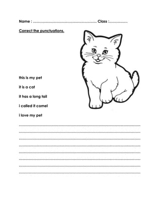 Worksheets TITLE : my pet | DOCX