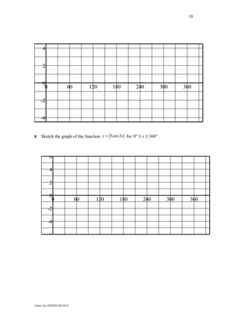 Worksheets on graphs of trigonometry 2010 | DOC