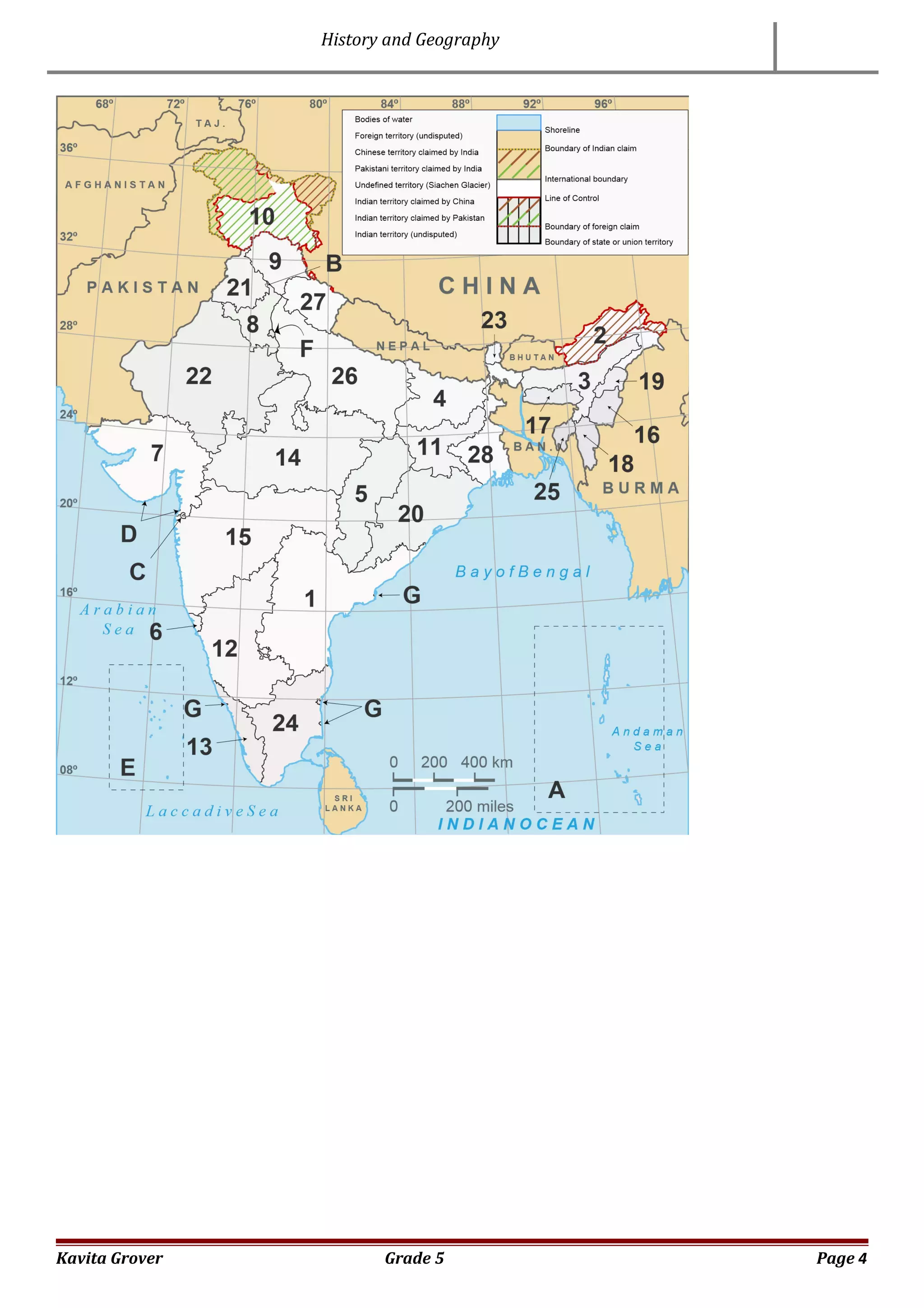 Worksheets on Locating Places on a Map -Geography and History | DOC