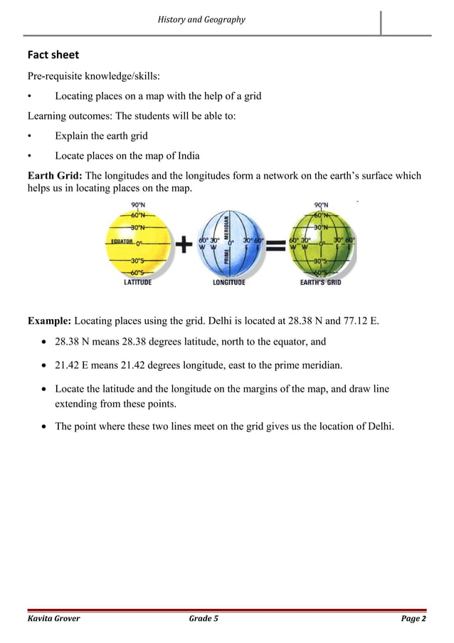 Worksheets on Locating Places on a Map -Geography and History | DOC