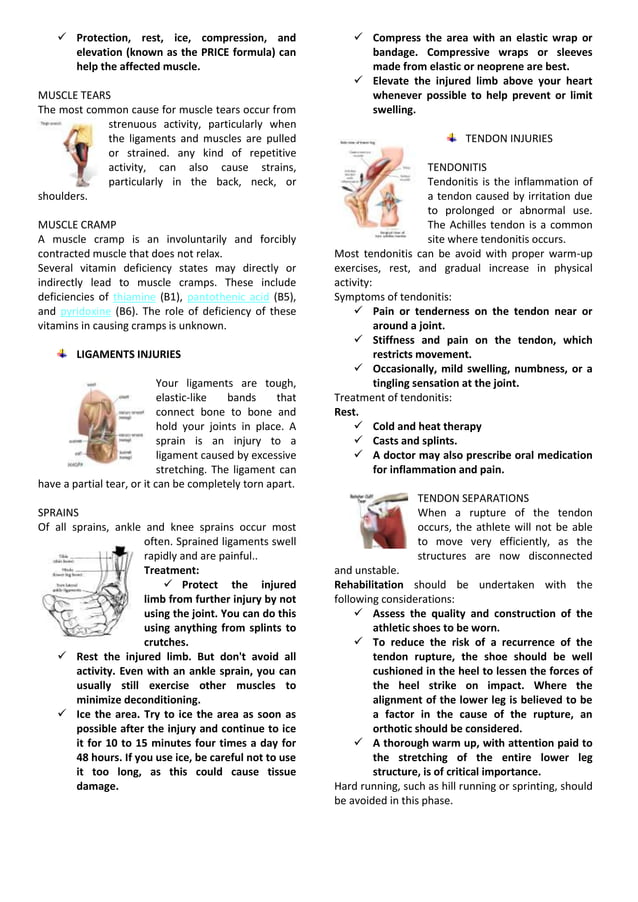 Worksheet SPORTS INJURIES 3º ESO Secciones | PDF