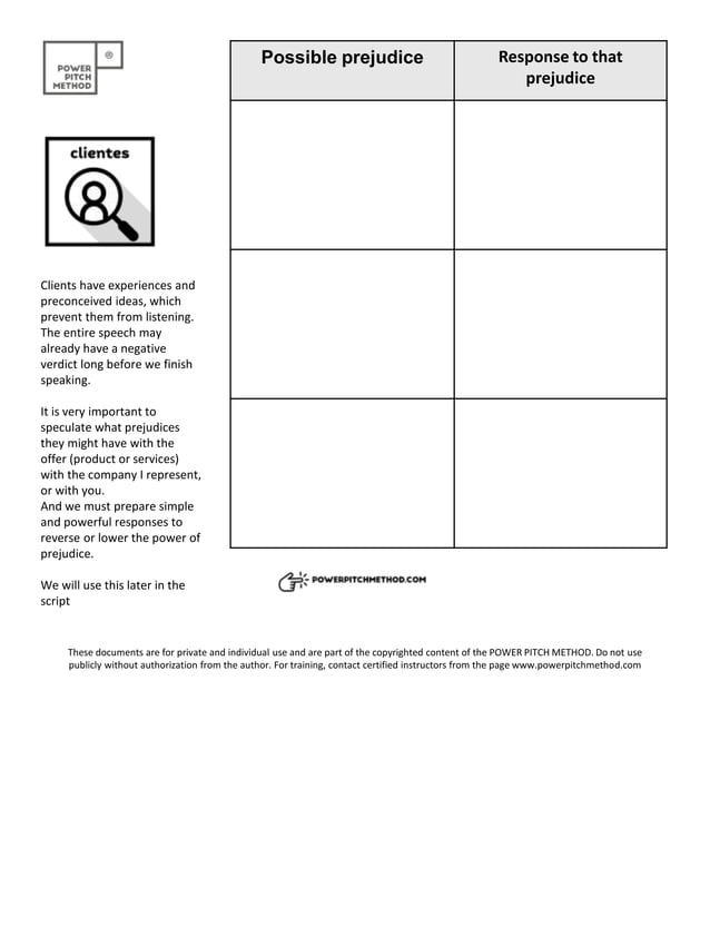 Work sheets power pitch method | PDF