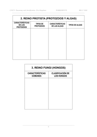 Worksheets taxonomy and clasification | PDF