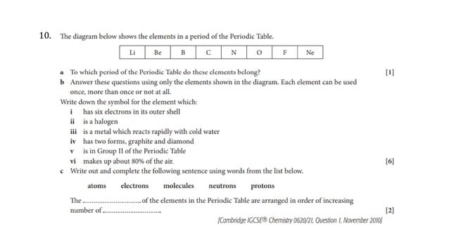 Worksheet the periodic table.pdf | Chemistry | Science