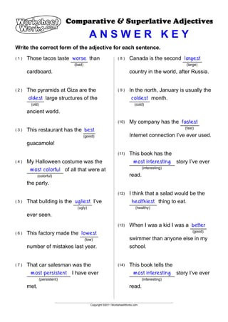 Worksheet works comparative_and_superlative_adjectives_1 | PDF