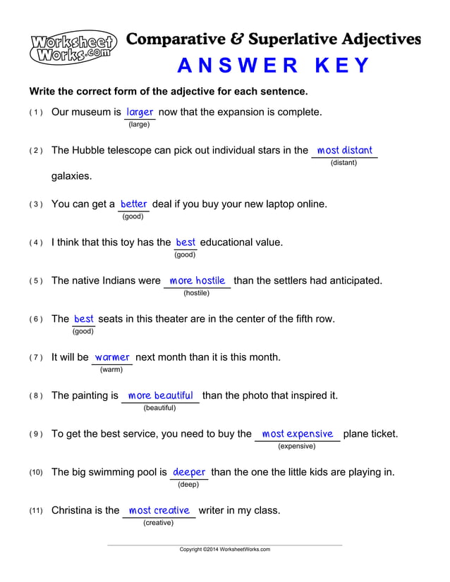 Worksheet works-comparative__superlative_adjectives_2 | PDF