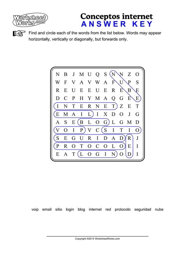 Sopa de letras conceptos de internet | PDF