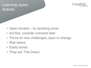 Learning style workshop | PPTX