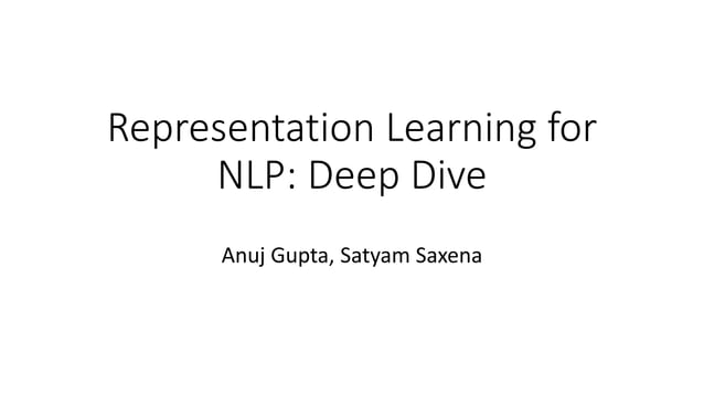 Representation Learning for NLP | PPT